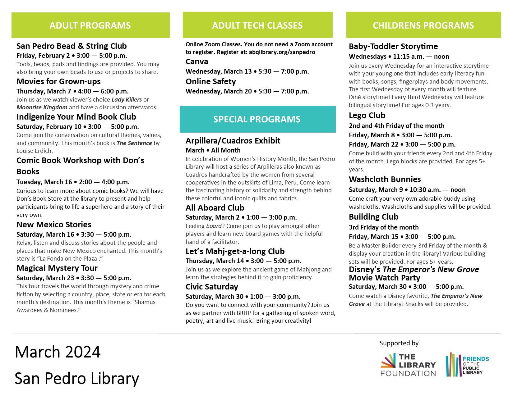 Step into a month filled with excitement at San Pedro Library! (City of ...