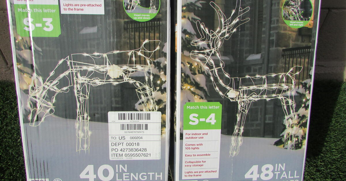 Brand New Holiday Time Christmas Animated Light-Up Buck and Doe for $40 ...