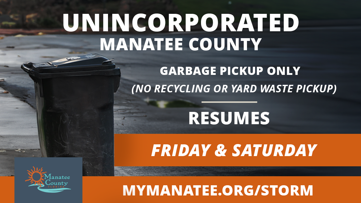 Trash collection resumes tomorrow! (Manatee County) — Nextdoor — Nextdoor