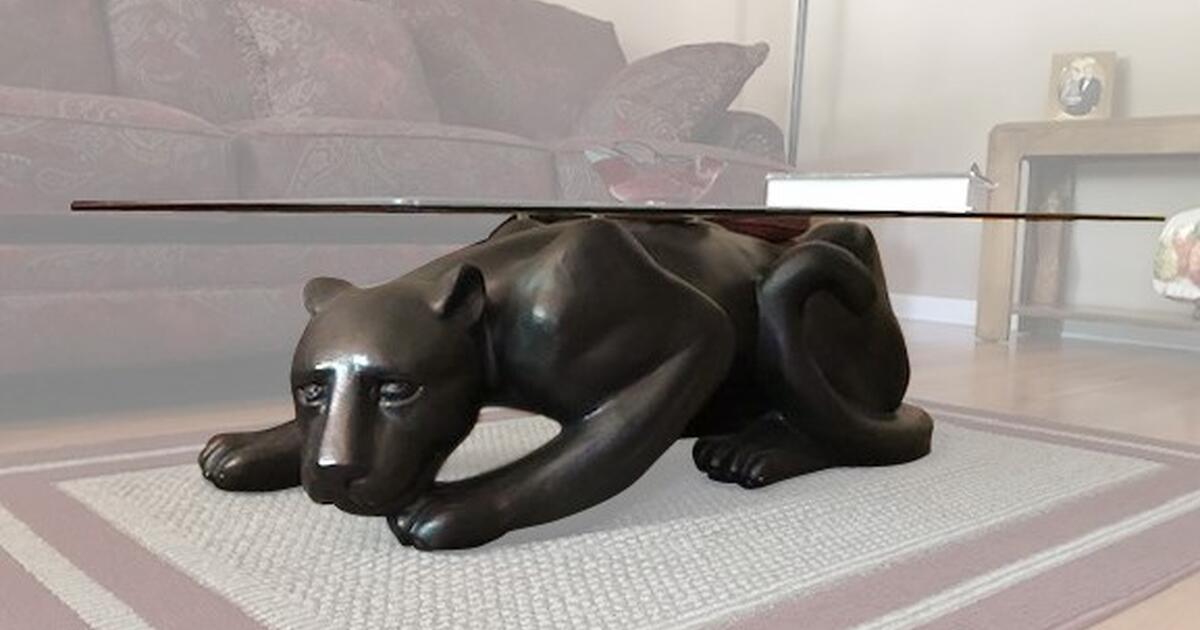 Vintage 1970s Black Panther /Glass Coffee Table for $900 in Lakewood ...