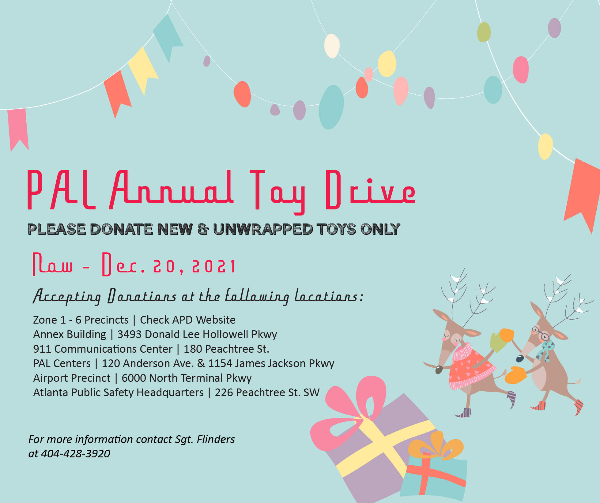 The @AtlantaPoliceAthleticLeauge (PAL) is holding its annual toy drive ...