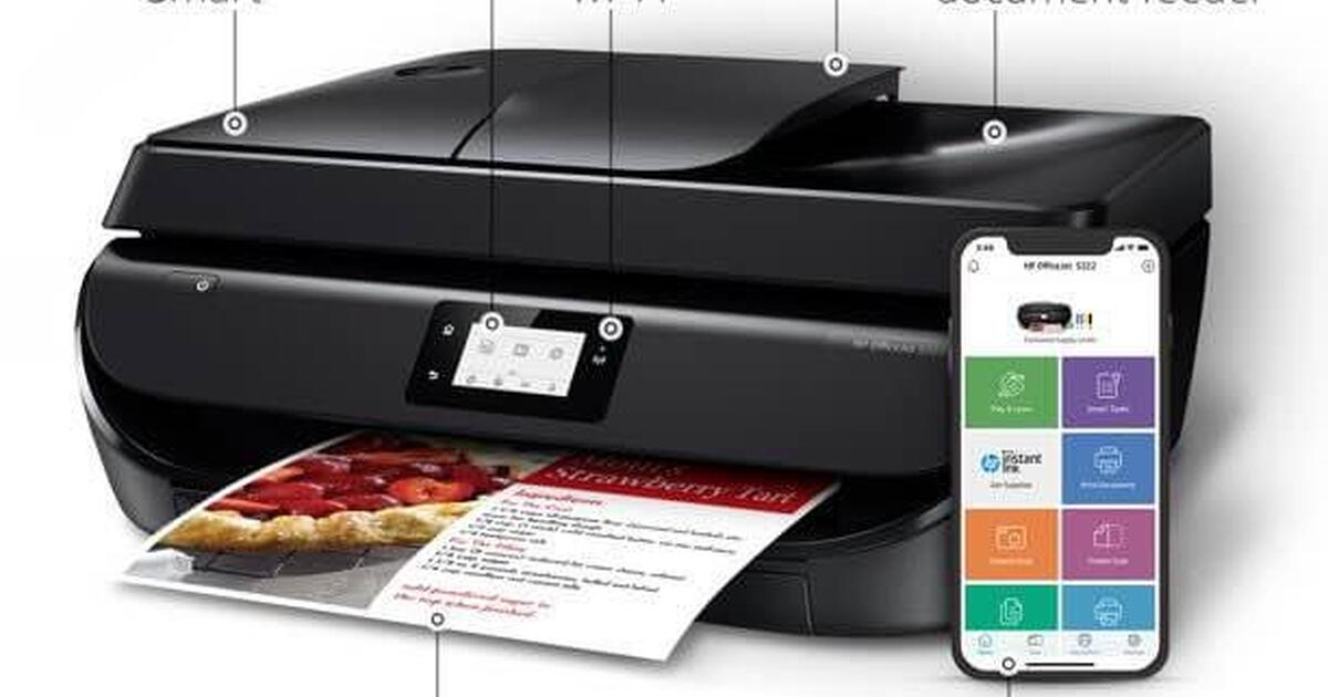 HP OfficeJet 5222 All-in-One Wireless Color Inkjet Printer – Instant ...