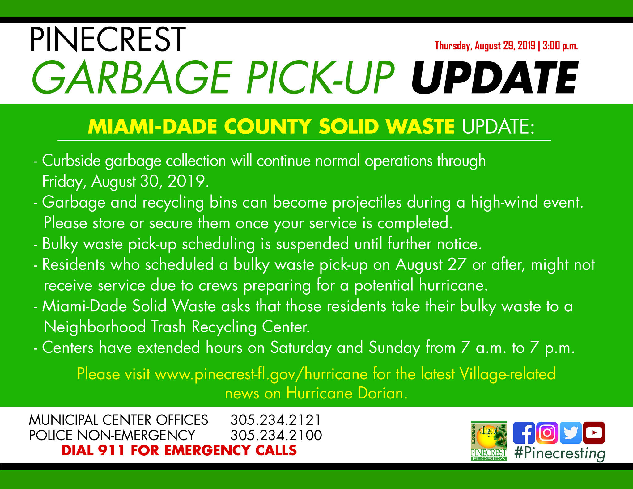 Garbage Pick up Update Village Of Pinecrest Nextdoor Nextdoor Garbage Pick up Update Village Of Pinecrest Nextdoor Nextdoor