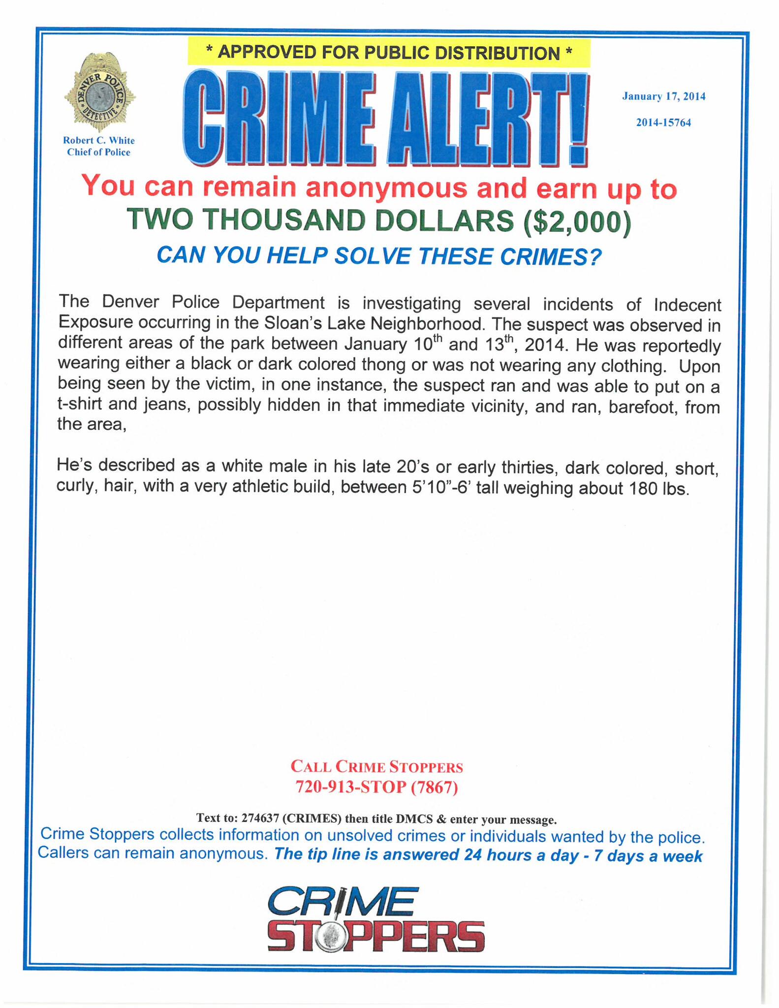 INDECENT EXPOSURE IN AND AROUND SLOAN'S LAKE (Denver Police Department ...