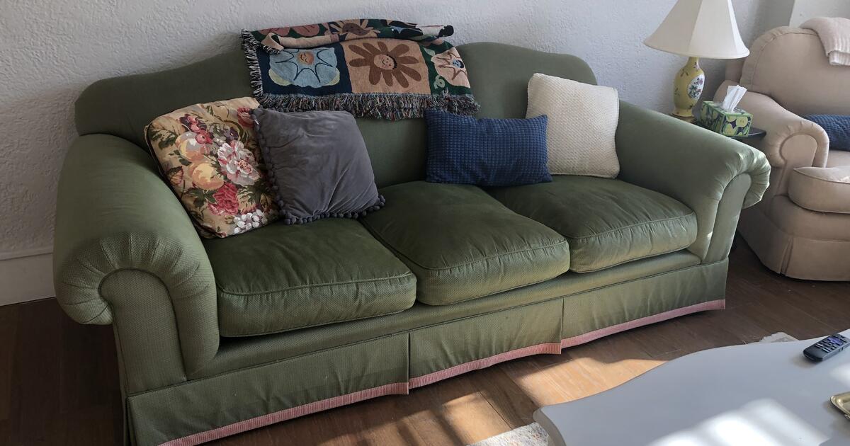 Green, roll-arm sofa for Free in Detroit, MI | For Sale & Free — Nextdoor