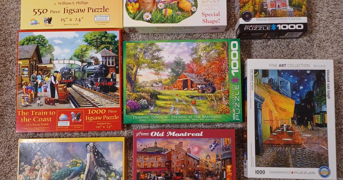 550-1000 Pieces, COMPLETE, USED Puzzles, $9.00 Each. Buy 2 or more $8. ...