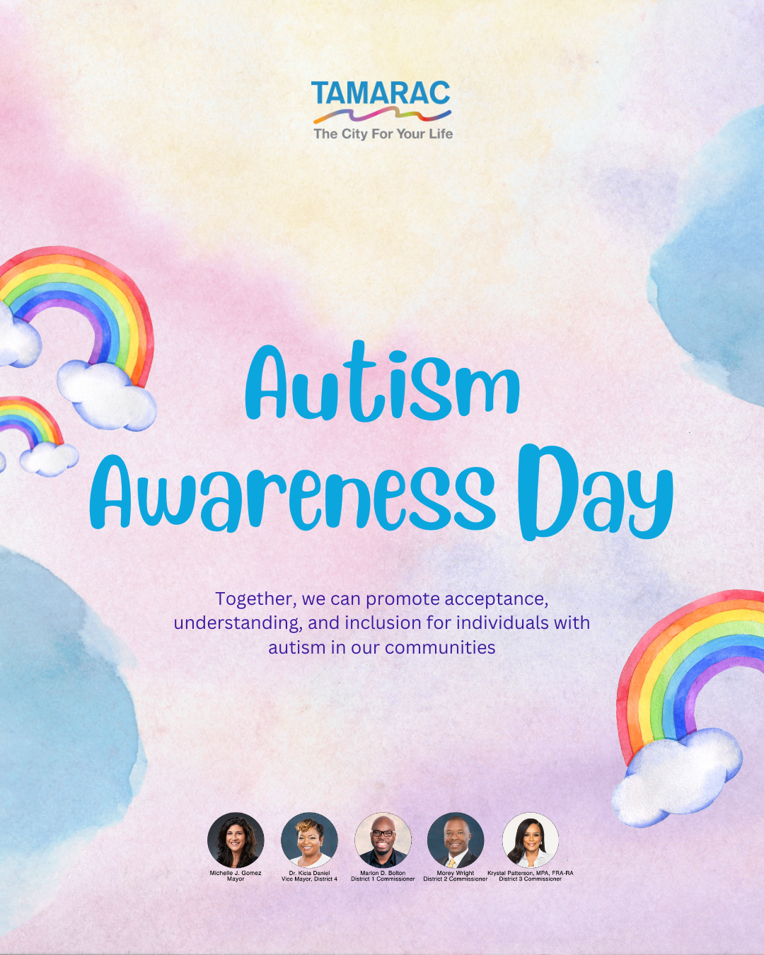 Today, on Autism Awareness Day, and as an Autism Friendly City, Tamarac ...