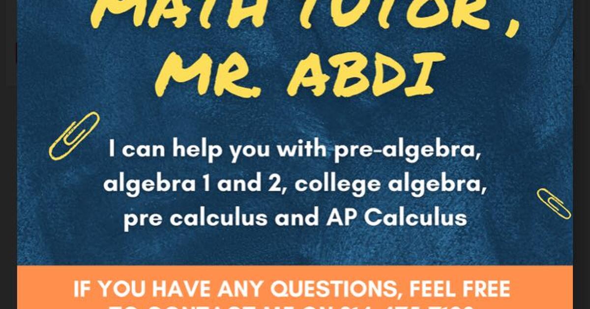 Math Tutor for $20 in Arlington, TX | For Sale & Free — Nextdoor