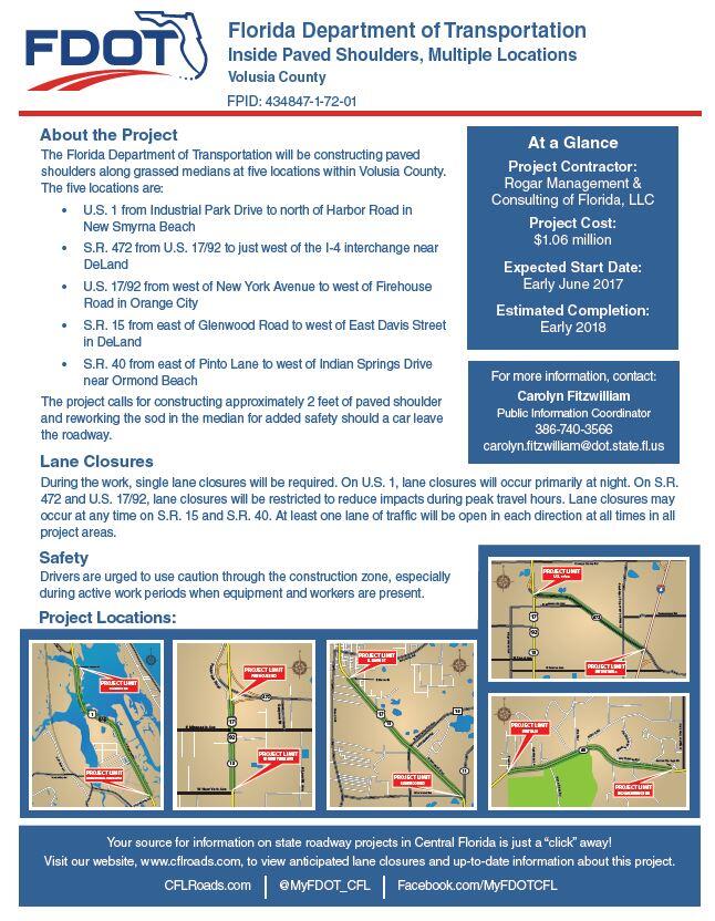 FDOT work at S.R. 472 and U.S. 17/92 (City of Orange City) — Nextdoor ...