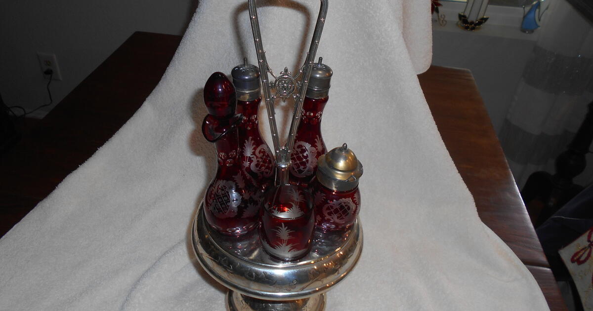 5 Piece Ruby Red Glass Cruet Set for $75 in Palm Desert, CA | For Sale ...