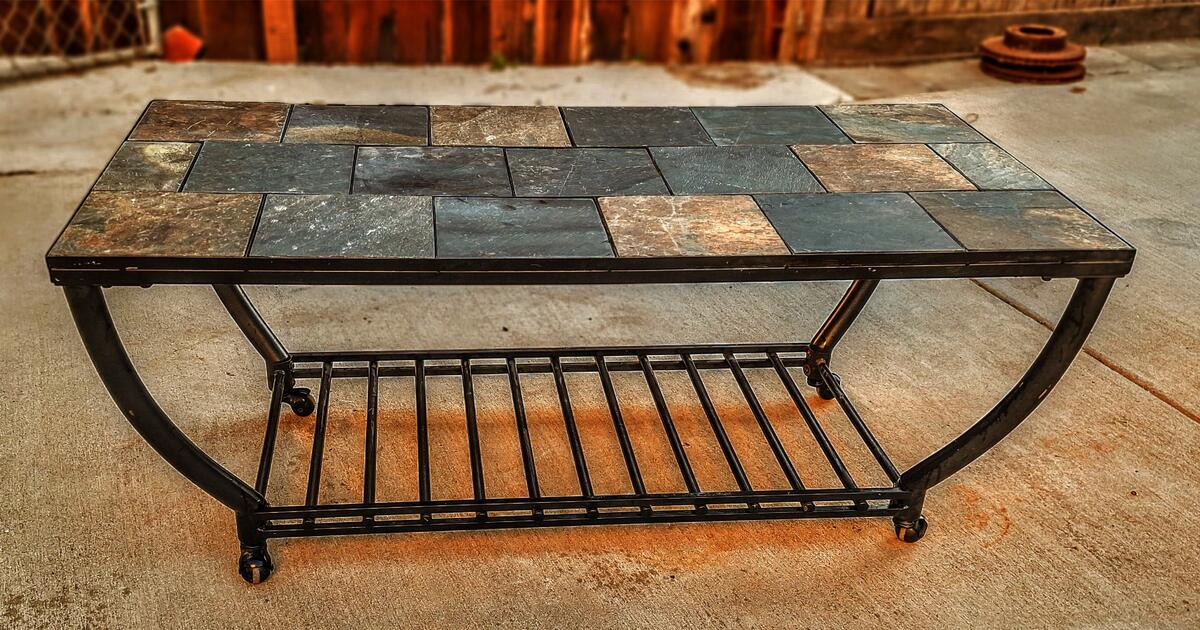 Metal & Stone Tile Coffee Table for $25 in Guadalupe, CA | For Sale ...