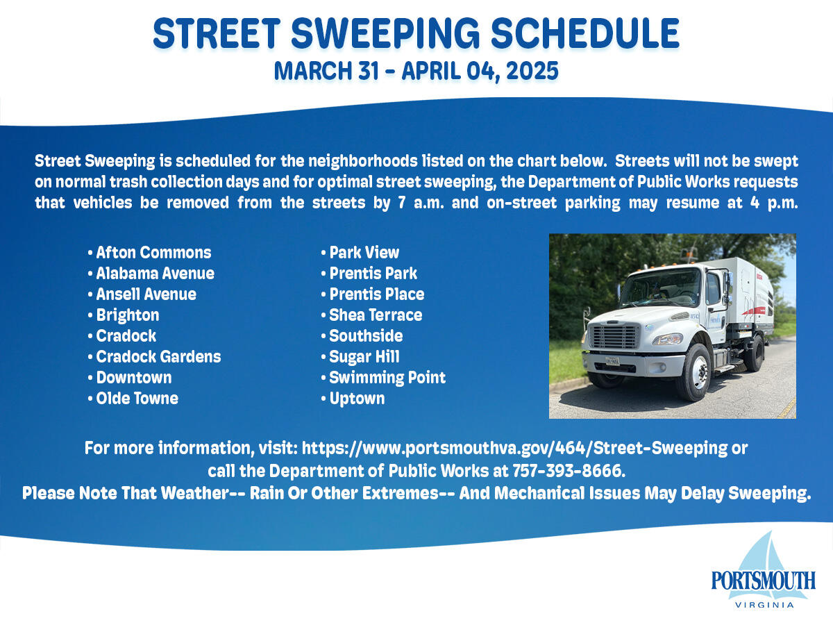 Street Sweeping Schedule for March 31, 2025 - April 4, 2025 (City of ...