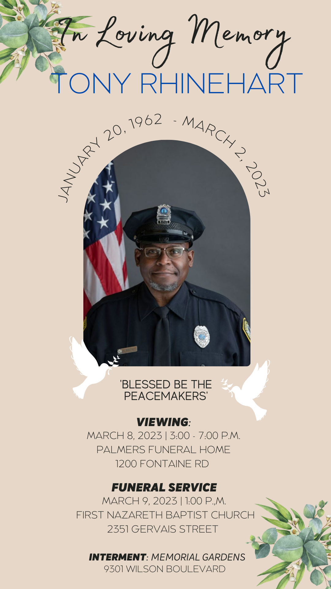 The Columbia Police Department (CPD) is appreciative of the kind and ...