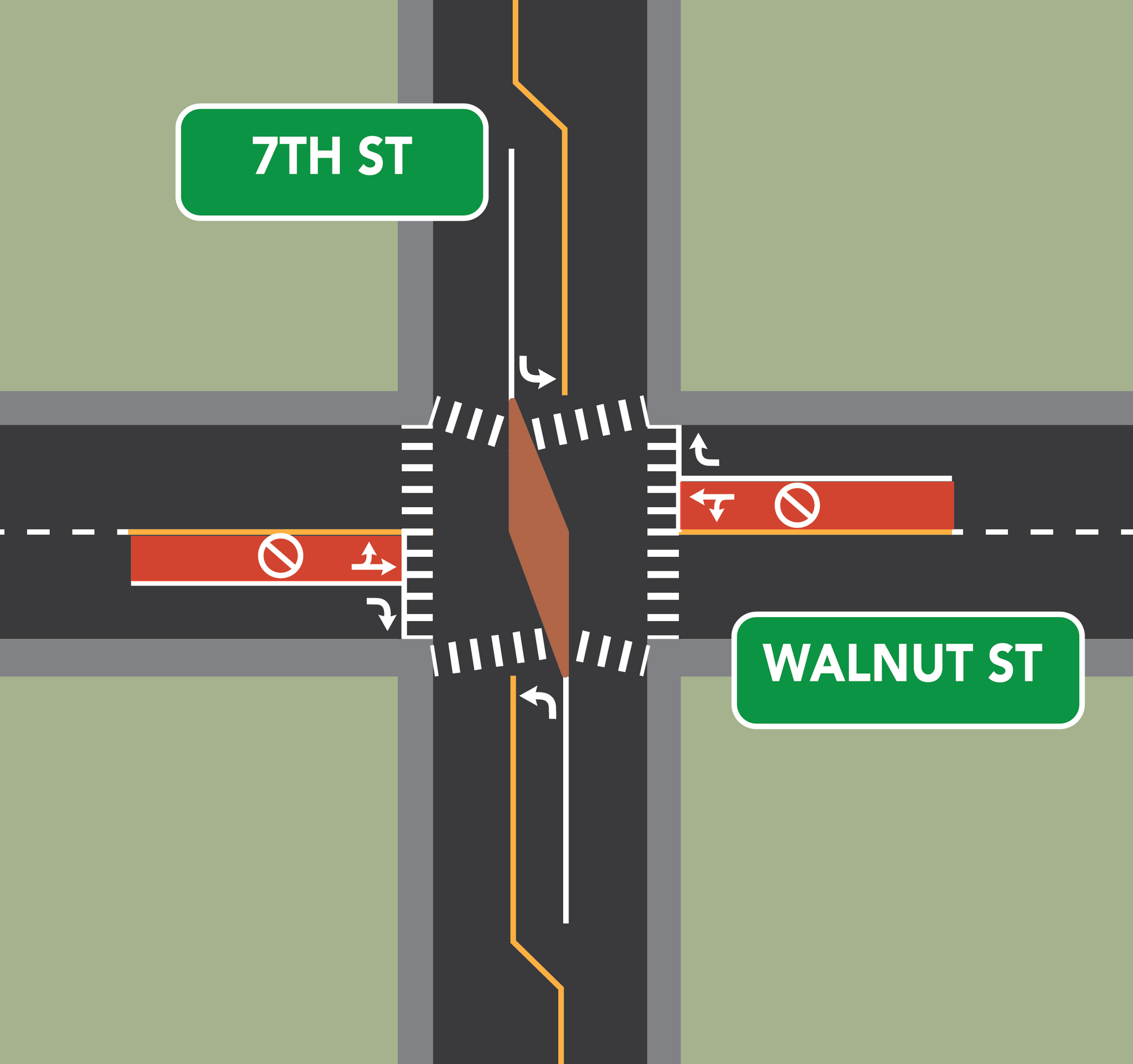 Traffic Alert: New Traffic Pattern for 7th, Walnut Intersection (Town ...