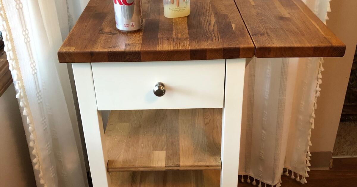 Ikea STENSTORP White Oak Kitchen Cart with Wheels for $70 in Portland ...