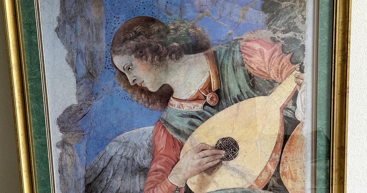 Elegantly framed print of “An Angel Playing the Lute" for $100 in ...