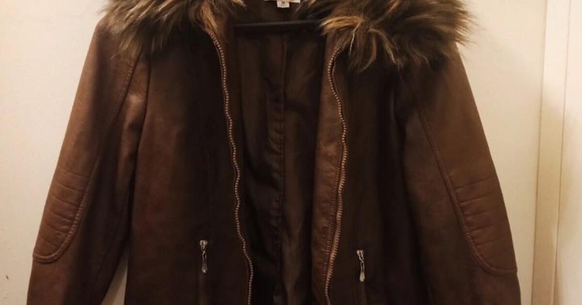 Ameri mode faux leather Jacket with fur lining collar(removable) for $32 in Spokane, WA | For ...