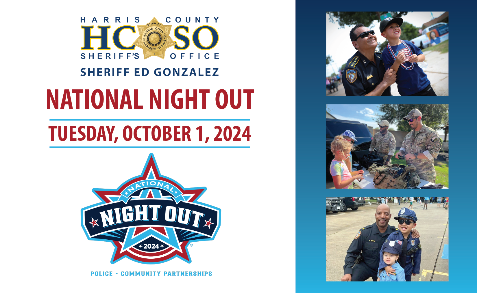 Registration for the 2024 National Night Out is now open! (Harris ...
