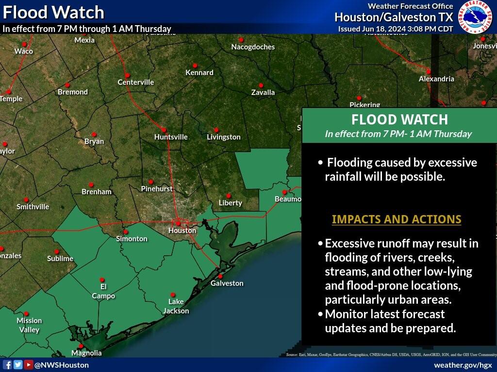 US National Weather Service Houston-Galveston Texas: "We continue to ...