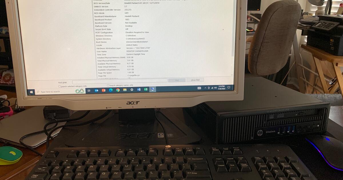 DESKTOP COMPUTER SYSTEM. HP ELITEDESK 800 G1 for Free in Sun City Center, FL | For Sale & Free ...