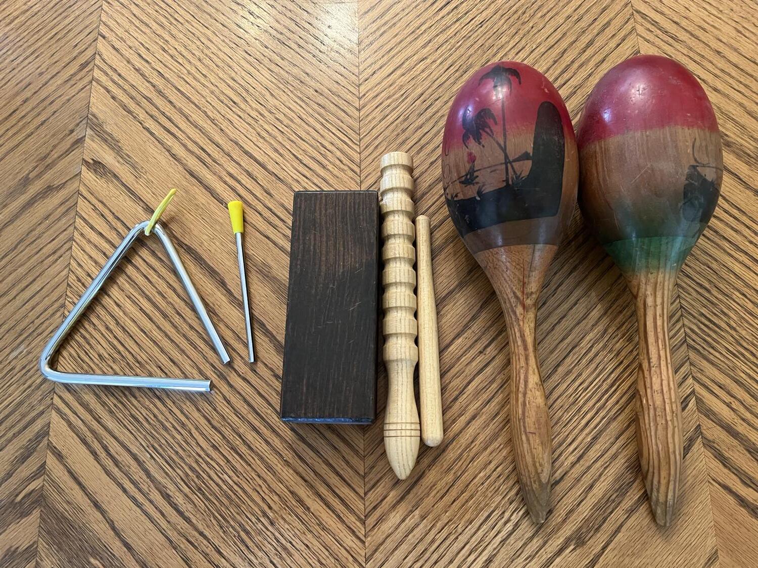 Maracas, Wood Block, Triangle Percussion Instruments for $15 in ...