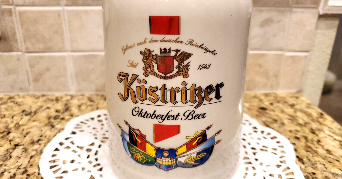 KOSTRITZER Ceramic Glazed Stoneware German Beer Stein Mug W/Handle ...