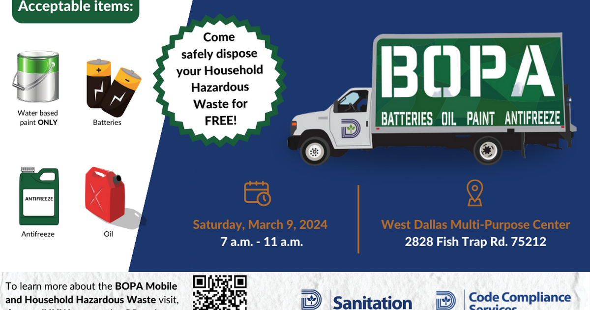 Join us at the 2nd BOPA Mobile Collection event of the year to dispose ...