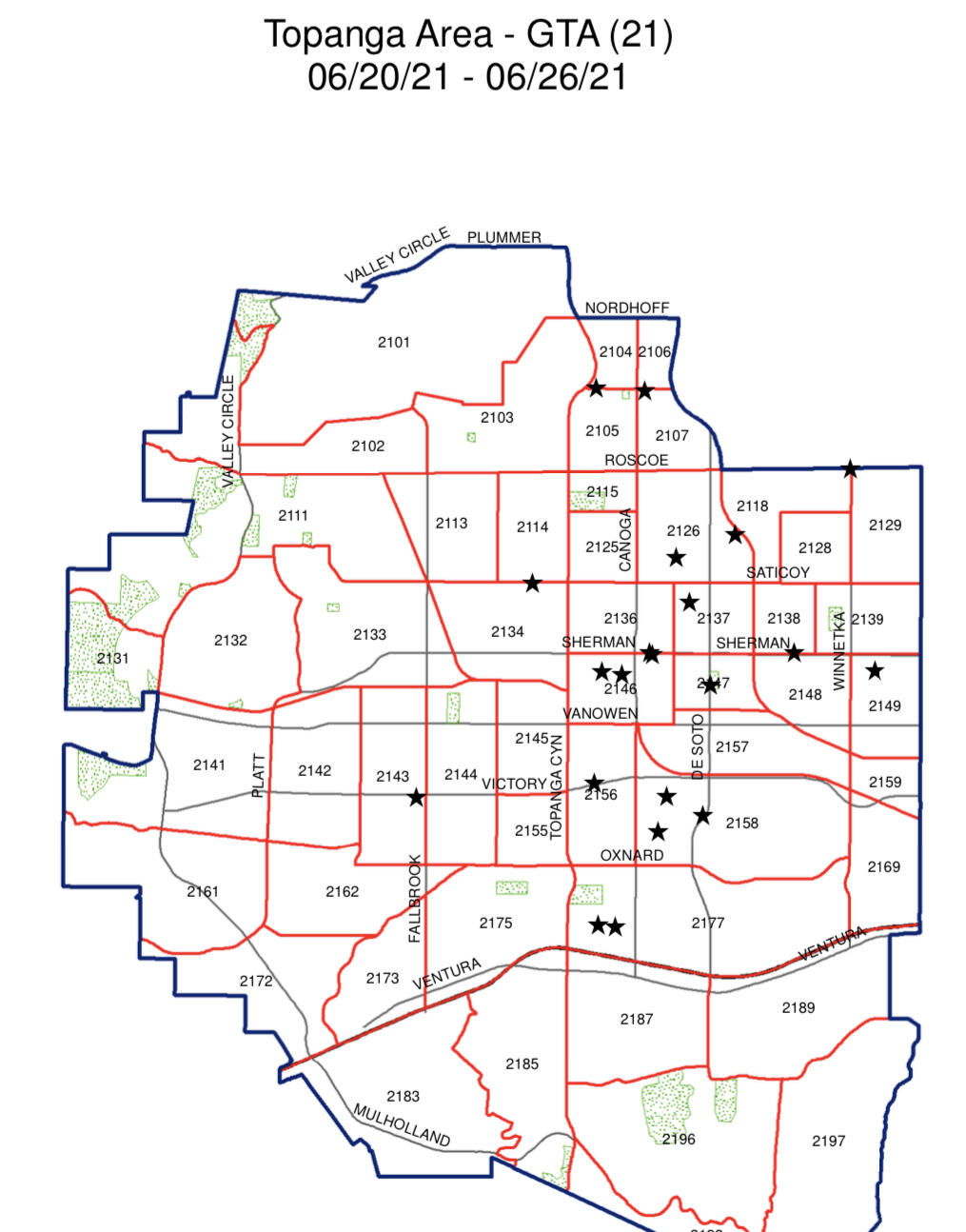 LAPD TOPANGA DIVISION Weekly Crime Maps (Los Angeles Police Department ...