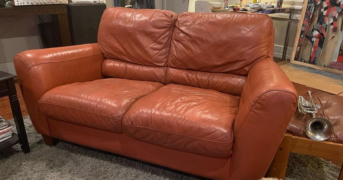 FREE stylish, real leather couch. You haul it. for Free in Monrovia, CA ...