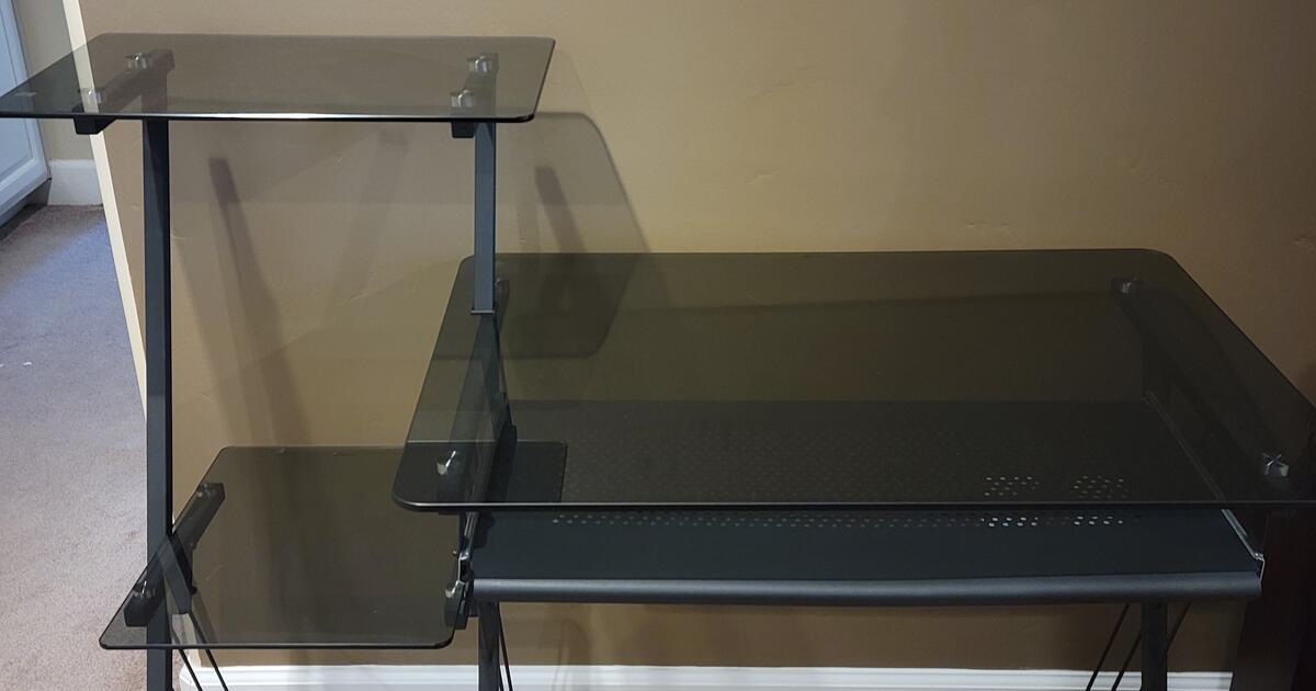 Glass computer table for $50 in Morgan Hill, CA | For Sale & Free ...