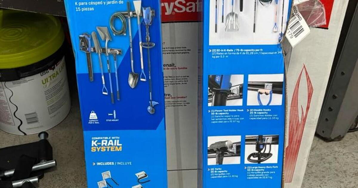 NEW Kobalt K-Rail 15-Piece 32” Lawn & Garden PVC Tool Storage Rail ...