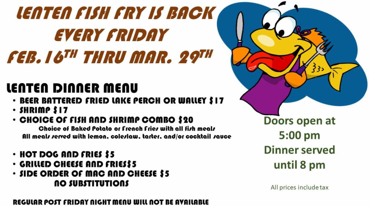 The Lenten Fish Fry is back at the Villa Park VFW Post 2801 (39 E ...