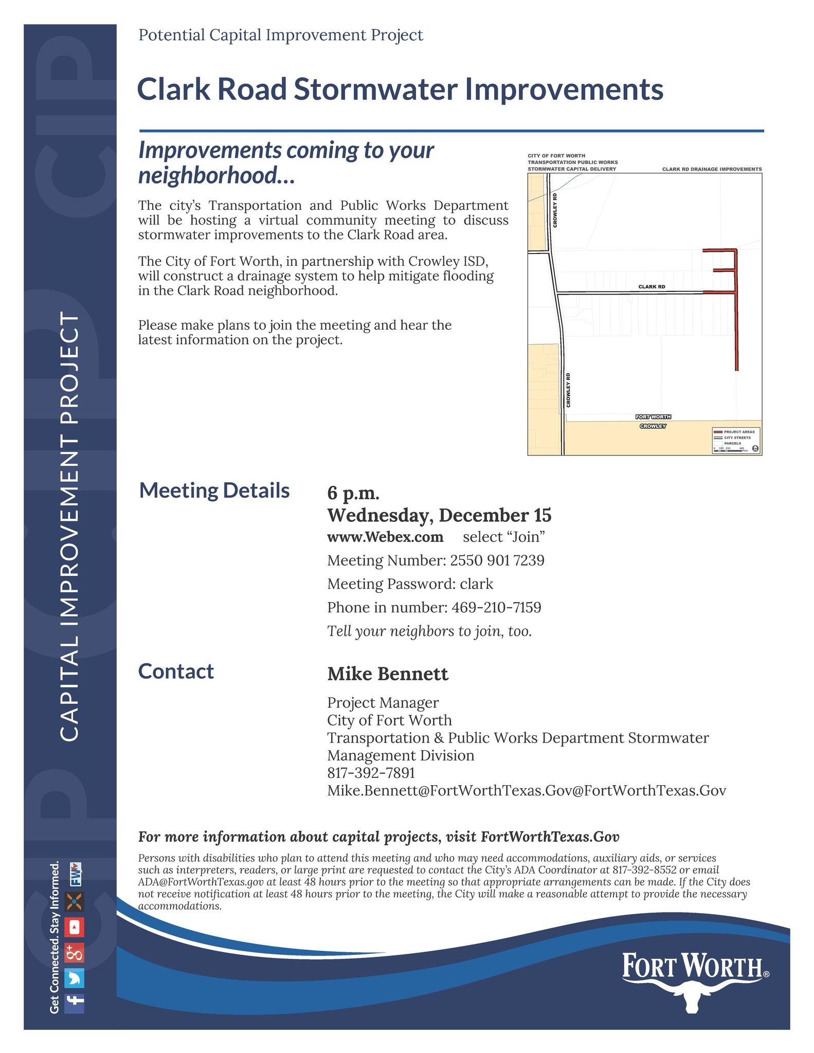 CFW: Clark Road Stormwater Improvements Virtual Meeting Tomorrow Night ...