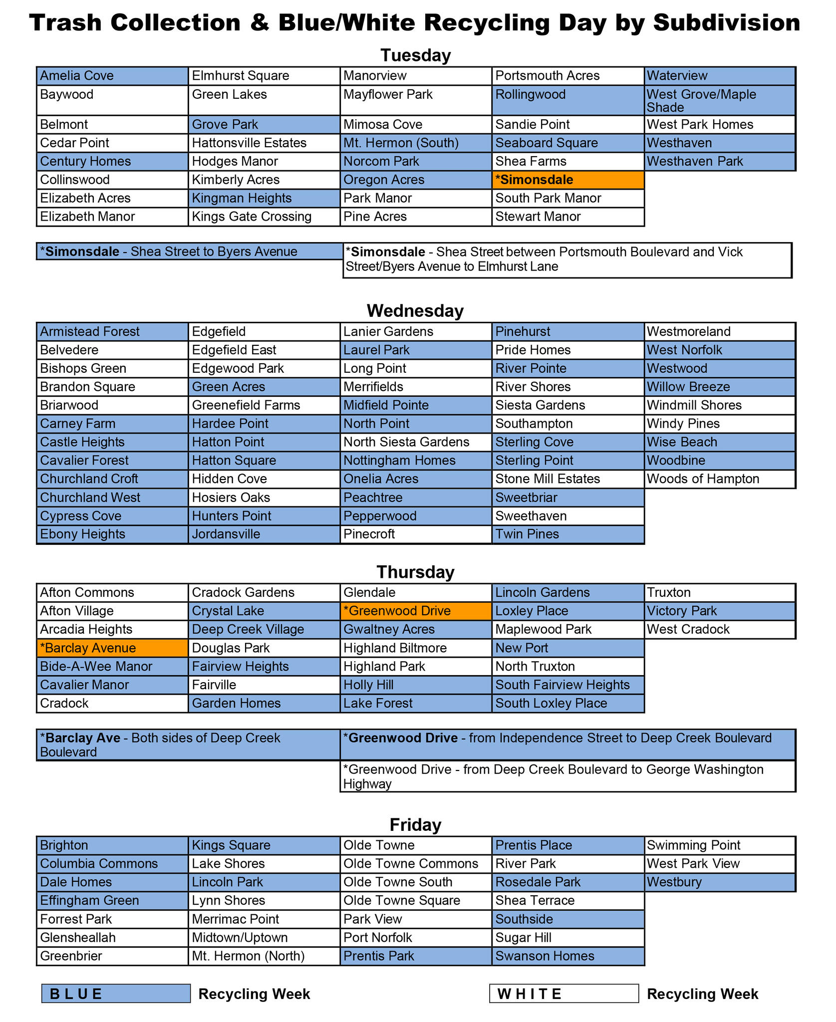 2025 Holiday Trash and 2025 Blue and White Recycling Schedules (City of ...