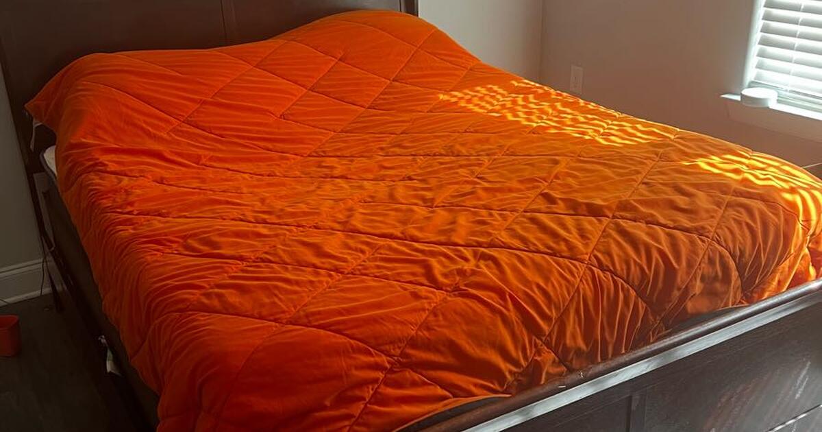 Queen Wooden Bed Frame with mattress/Box Spring for Free in raleigh, NC ...