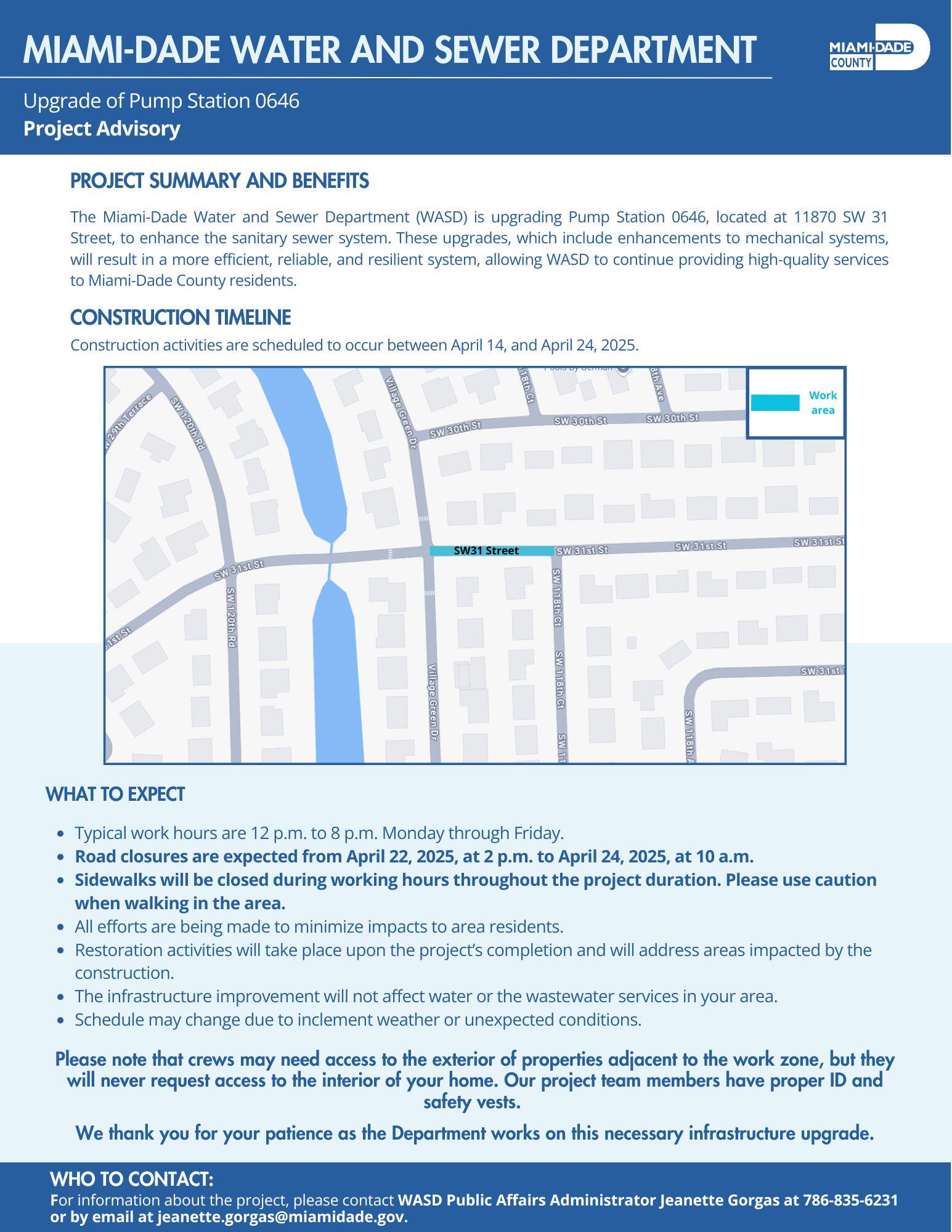 The Miami-Dade Water and Sewer Department (WASD) is upgrading Pump ...