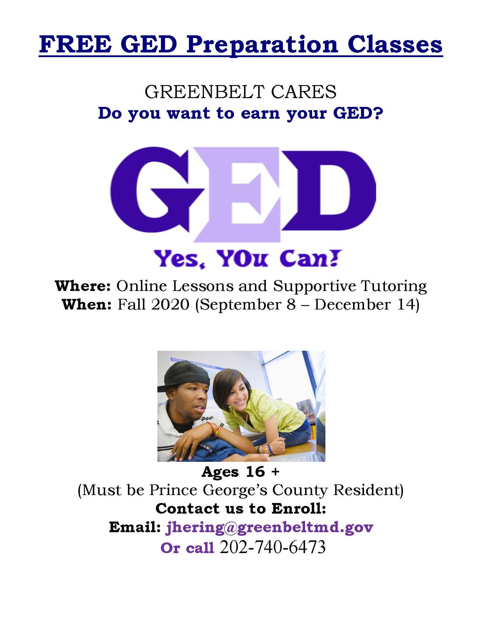 FREE GED Preparation Classes (City of Greenbelt) — Nextdoor — Nextdoor