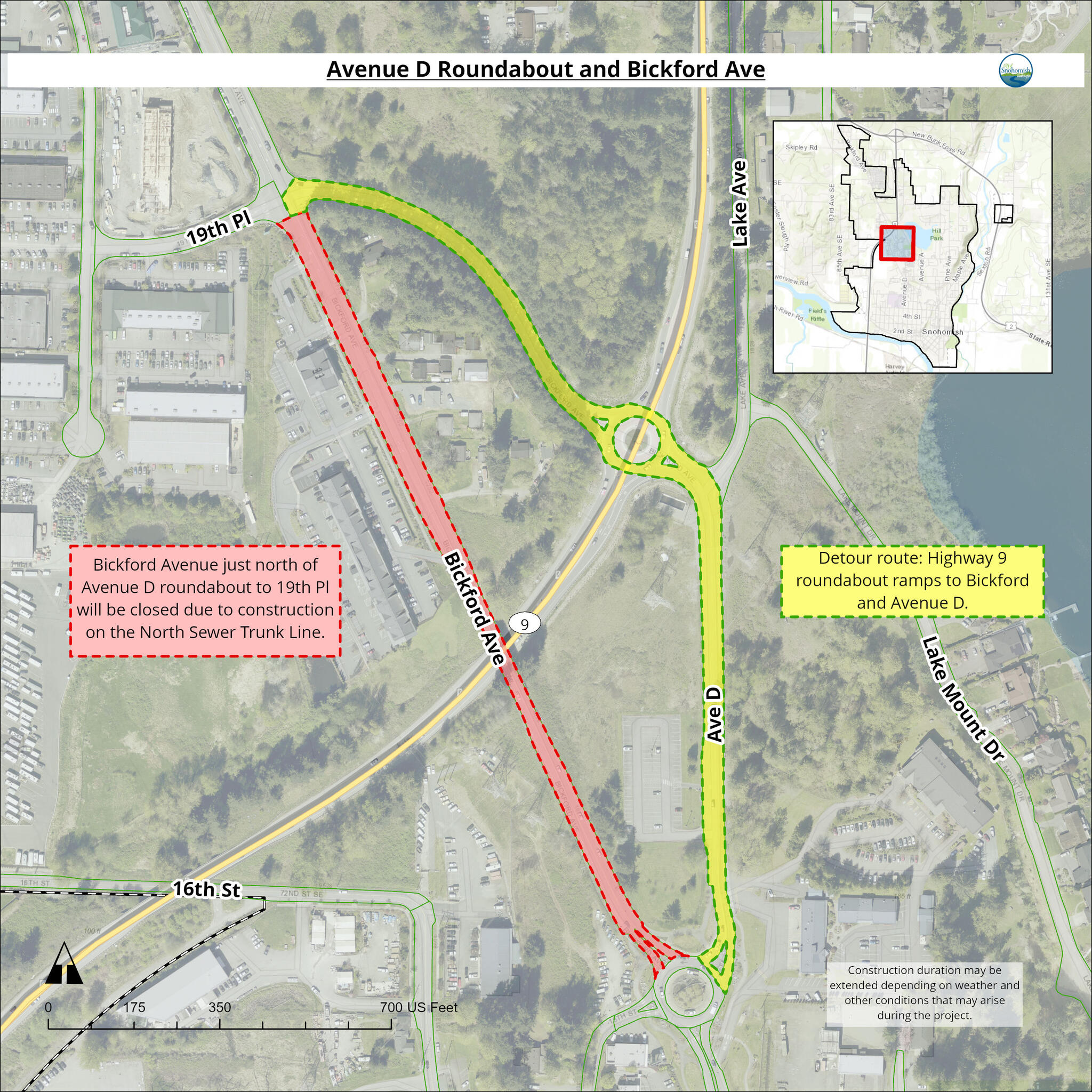 Continued temporary traffic revisions and road closures on the north end of the city as we ...