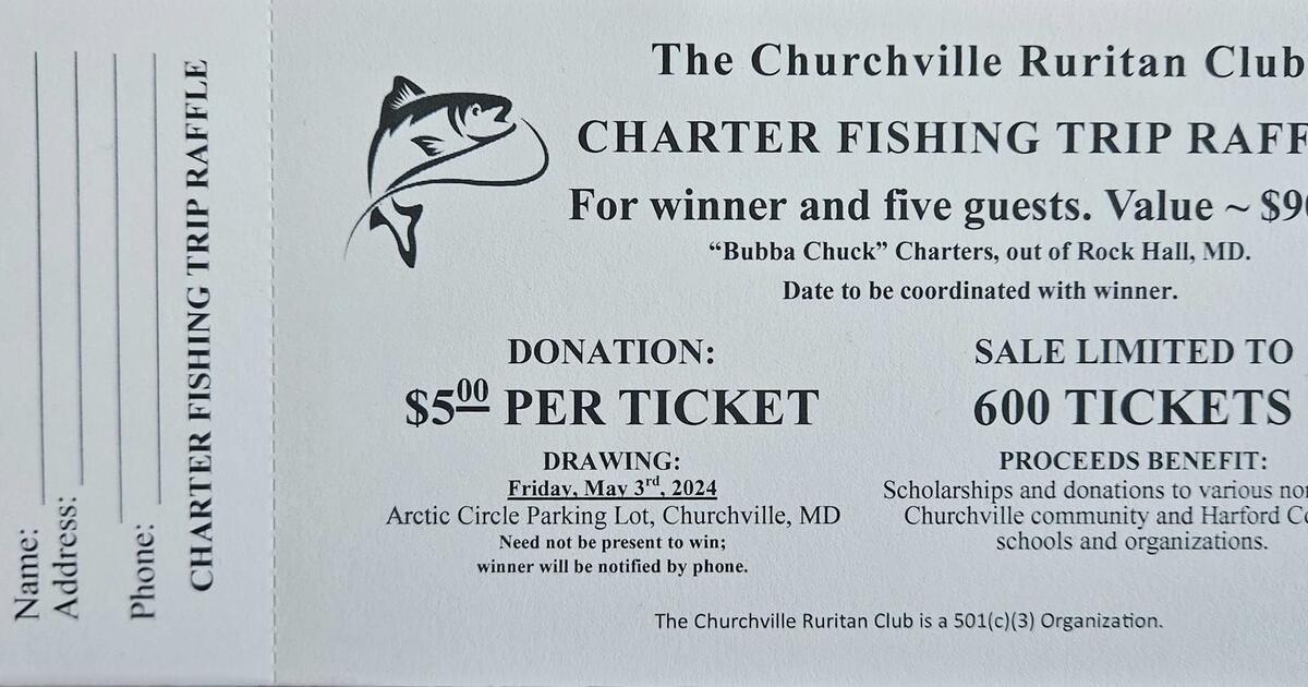 Chesapeake Bay Charter Fishing Trip Raffle for $5 in Bel Air, MD | For ...
