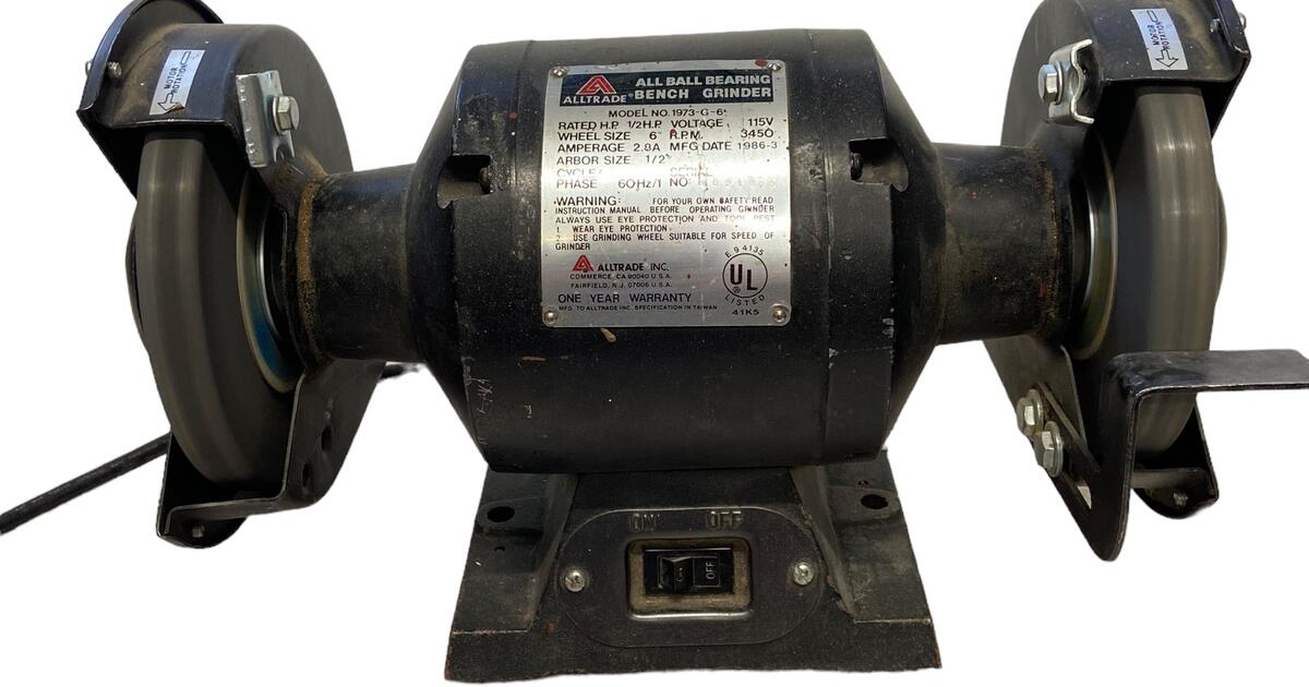 Alltrade All Ball Bearing Bench Grinder Model 1973-G-6 2.8A 3450 RPM ...