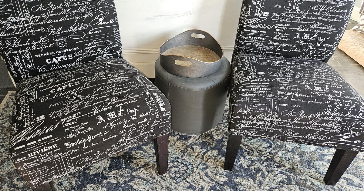Set of 2 Script Pattern Chairs for $100 in Granbury, TX | For Sale ...