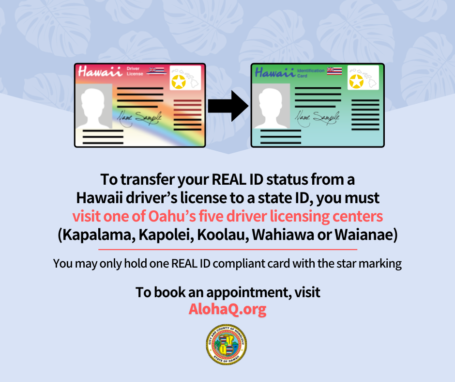 Transferring REAL ID status from driver's license to ID (City and ...